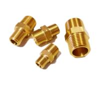 China 1/2 NPT Male Equal Brass Tube Fitting Brass Hex Adapter for sale