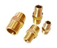 China 1/2 NPT Male Equal Brass Tube Fitting Brass Hex Adapter for sale