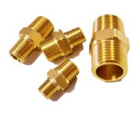 China 1/2 NPT Male Equal Brass Tube Fitting Brass Hex Adapter for sale