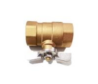 China DN25 Brass Female Ball Valve With Butterfly Handle for sale