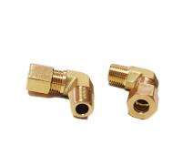 China 1/4 NPT Brass Compression Union 90 Degree Elbow Fitting for sale