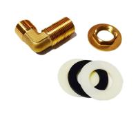 China Lead Free 90 Degree Brass Elbow With 1/2″ BSP Wide Flange Brass Tap Back Nuts for sale