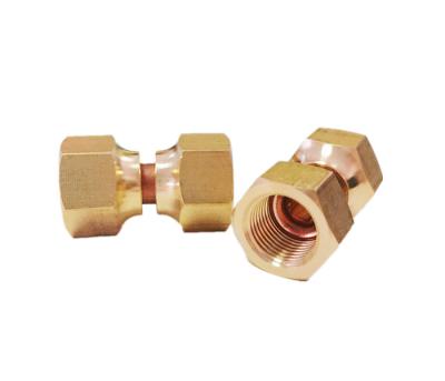 China 3/8 Inch Brass Swivel Hose Connector Flare Fittings For Copper Pipe for sale