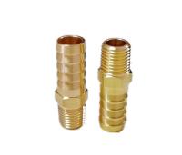 China Brass Hose Barb Adapter 1/2 Inch Barb x 1/4 Inch NPT Male Pipe Male Threaded End for sale