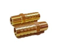 China Brass Hose Barb Adapter 1/2 Inch Barb x 1/4 Inch NPT Male Pipe Male Threaded End for sale
