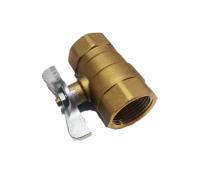 China 1'' NPT Female And Femlae Brass Female Ball Valve With Butterfly Handle for sale