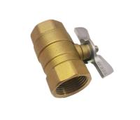 China 1'' NPT Female And Femlae Brass Female Ball Valve With Butterfly Handle for sale