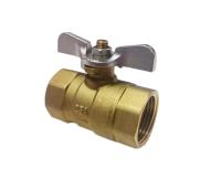 China 1'' NPT Female And Femlae Brass Female Ball Valve With Butterfly Handle for sale