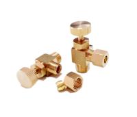 China Lead Free Brass 1/4 90 Degree Angle Needle Valve With Brass Handwheel for sale