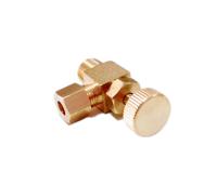 China Lead Free Brass 1/4 90 Degree Angle Needle Valve With Brass Handwheel for sale