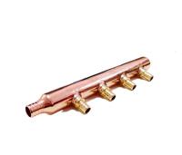 China Red Copper 4 Branch Manifold 3/4'' X 1/2'' Lead Free Brass Fittings for sale