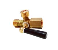 China DIN Standard Brass 3 Way Gauge Cock Valve With Brass Nut for sale