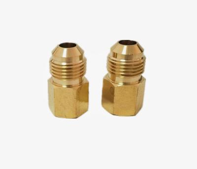 China NPT Brass Pipe Adapter 3/8 Female Thread * 3/8 Flare Male for sale