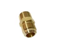 China Brass Couples Half Union Gas Adapter 3/8 Flare X 3/8 NPT Male Pipe Connector for sale