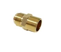 China Brass Couples Half Union Gas Adapter 3/8 Flare X 3/8 NPT Male Pipe Connector for sale