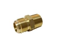 China Brass Couples Half Union Gas Adapter 3/8 Flare X 3/8 NPT Male Pipe Connector for sale