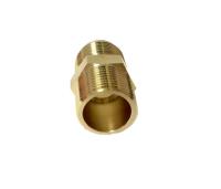 China Brass Couples Half Union Gas Adapter 3/8 Flare X 3/8 NPT Male Pipe Connector for sale
