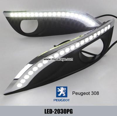 China Peugeot 308 DRL LED Daytime Running Lights 12V Auto Front Driving Daylight for sale