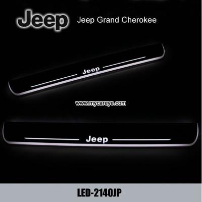 China Jeep Grand Cherokee LED Door Scuff Plate Light Bar 2011-2021 Stainless Steel for sale