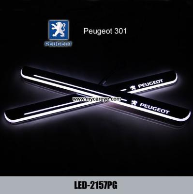 China Peugeot 301 LED Moving Door Sill Scuff Plate Dynamic Welcome Pedal Lights 12V for sale