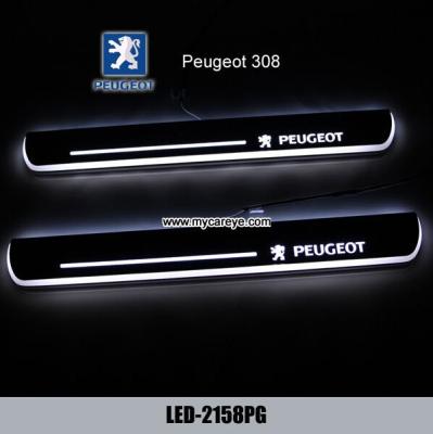 China Peugeot 308 LED Door Scuff Pedal Lights Car Accessory Moving Welcome Lights for sale