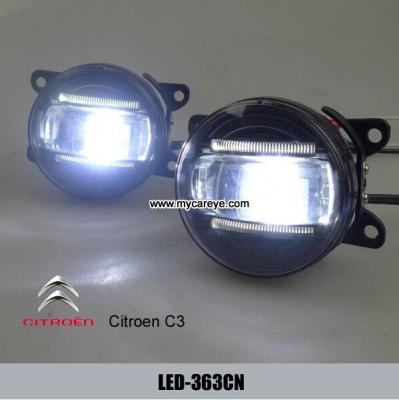 China Citroen C3 Front LED Fog Lights with DRL Daytime Running Lights 12V for sale