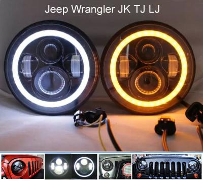 China LED Fog Headlight H4 Socket Hi-Lo Beam Projector for Jeep Wrangler JK TJ LJ 7 Inch for sale