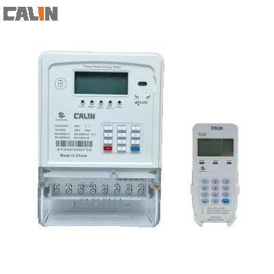 China 20 Digits Token Three Phase Energy Meters Low Credit Warning Tamper Protection for sale