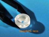 China Fan Shaped Polished / Unpolished Sapphire Lens Glasses Al2O3 Single Crystal for sale