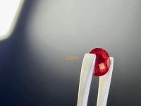 China Red Cut Synthetic Gem Stone Rectangle / Oval Shape Blue Sapphire Corundum Material for sale