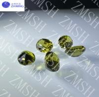 China Olive green sapphire rough gemstone Synthetic 99.999% Al2O3 hardness 	Mohs 9.0 for sale