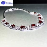 China Pigeon Blood Lab Grown Ruby Necklace Luxury Fine Jewelry for sale