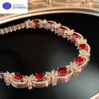 China Pigeon Blood Lab Grown Ruby Necklace Luxury Fine Jewelry for sale