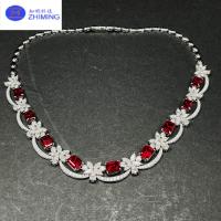 China Pigeon Blood Lab Grown Ruby Necklace Luxury Fine Jewelry for sale