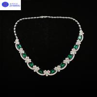 China Emerald Cut Green Moissanite Necklace Luxury Fine Jewelry for sale
