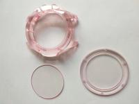 China Pink Sapphire Crystal Watch Case Polished Surface Wear Scratch Resistance for sale