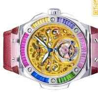 China Pink Sapphire Crystal Watch Case Polished Surface Wear Scratch Resistance for sale