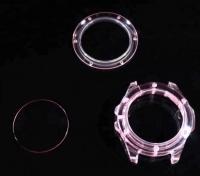 China Red Single Sapphire Crystal Glass , Custom Sapphire Watch Crystal Transparent for sale