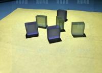 China 10x10mmt Red Green Blue Sapphire Block , Doped Artificial Sapphire Crystal Block for sale
