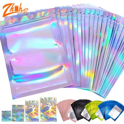 China Resealable Smell-Proof Holographic Ziplock Bag with 80-200 Microns Thickness and Customized Logo Printing for sale