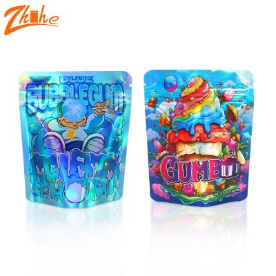 China Customizable Size Custom 3.5 Exotic Printed Zipper Bag Smell Proof Cali Packs Mylar Bags 1g 7g 28g Cookie Herb Packaging for sale