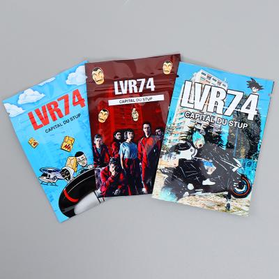 China Zhihe Stock 3.5g Custom Mylar Zipper Bags Resealable Moisture Proof Holographic Design Food Grade Packaging for sale