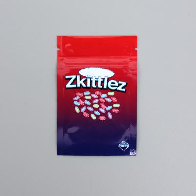 China Zhihe Postage in Stock Resealable Moisture Proof Stand up Smell Proof Holographic Mylar Zipper Pouch Food Grade Packaging for sale