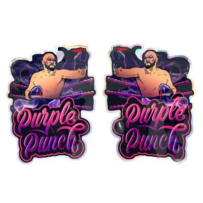 China Custom Printed Soft Touch Plastic Packaging Funny Irregular Special Shaped 3.5G Cookie Die Cut Zip Lock Smell Proof Mylar Bags for sale