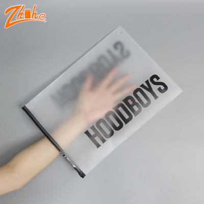 China PE Material Custom Logo Zip Lock Bags for Clothing Shoes Socks Zhihe Custom Recyclable Frosted Design for sale
