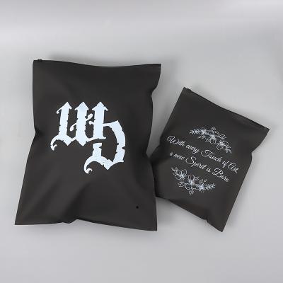 China Zhihe Custom Color Matte Custom Print Logo High Quality PE Zipper T-Shirt Shopping Bag Waterproof Recyclable Luxury Socks for sale