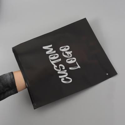 China Zhihe High Quality Black Matte Ziplock Resealable PE Plastic Bag Self-Sealing Clothing & Shoes Packaging Bag for Business Socks for sale