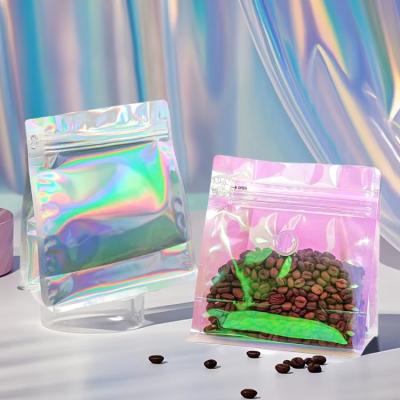 China 250g Flat Bottom Pouch Zhihe Stock Square Bottom Bag Free Samples for Plastic Coffee Bean Packaging for sale