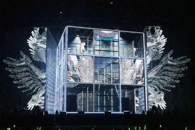 China GS3.9 7.8G60T Grille Transparent LED Display with 6000cd Brightness and 32468 Pixels/m² Density for sale