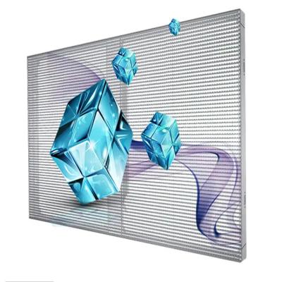 China P3.9-7.8 Curtain Wall Transparent Glass LED Display Screen 800x1500mm with High Brightness Outdoor Rating for sale